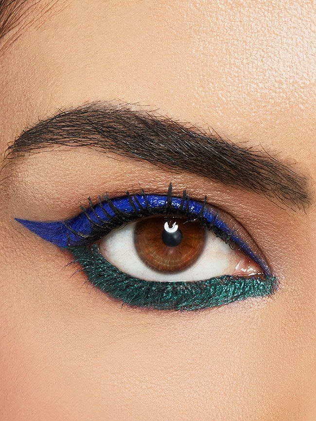 blue eyeliner makeup tutorial